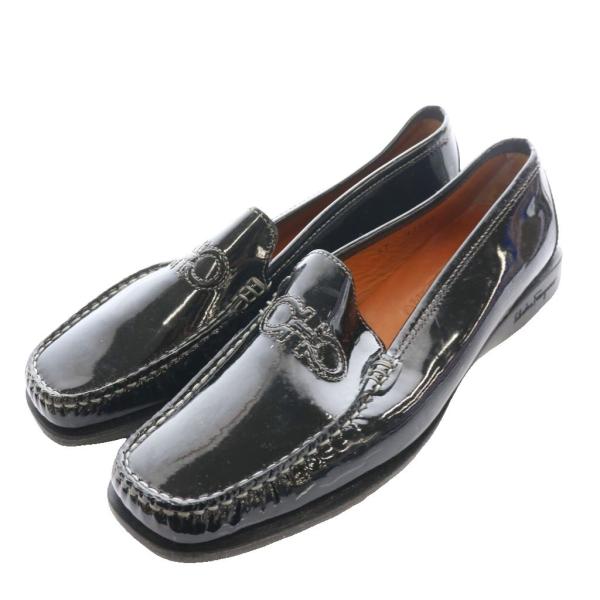 サルヴァトーレフェラガモ Salvatore Ferragamo ローファー エナメル 7 黒 ブラック /SS ■OS ■ECD001 レディース【ブランド】サルヴァトーレフェラガモ Salvatore Ferragamo【表記サイズ】7...