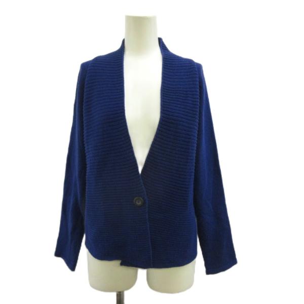 コウペレート cooperate カーディガン ウール F 青 ブルー ショールカラー 長袖 リブ編み /PP レディース【表記サイズ】F【実寸サイズ】身幅：約51cm　着丈：約47cm　ゆき丈：約72cm　　【素材】アクリル ポリエステル...