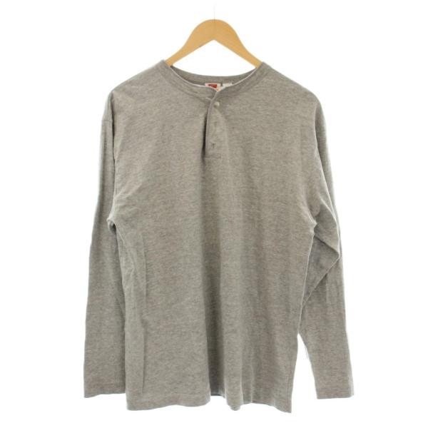 リーバイス Levi's Tシャツ カットソー L グレー ヘンリーネック 無地 長袖 /LP ■ECC004 メンズ【ブランド】リーバイス Levi's【表記サイズ】L【実寸サイズ】肩幅：51cm　身幅：50cm　着丈：72cm　袖丈：5...
