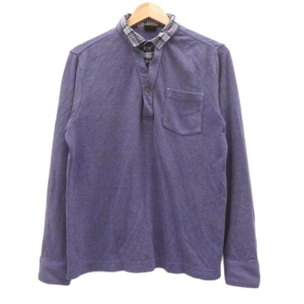 ジョセフアブード JOSEPH ABBOUD カジュアルシャツ L 紫 パープル 長袖 チェック柄 レイヤード風 /SM37 ■ECC004 メンズ【ブランド】ジョセフアブード JOSEPH ABBOUD【表記サイズ】L【実寸サイズ】肩幅：...