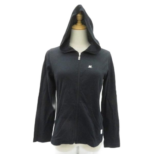 クレージュ courreges パーカージャケット 上着 ミドル丈 38 黒 ブラック ドット柄 /SM6 ■ECC004 レディース【ブランド】クレージュ courreges【表記サイズ】38【実寸サイズ】肩幅：34cm　身幅：45cm　...