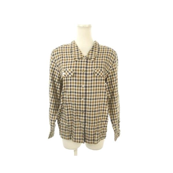 アクアスキュータム AQUASCUTUM シャツ ブラウス 9 茶 ブラウン チェック柄 長袖 /MN43 ■ECB004 レディース【ブランド】アクアスキュータム AQUASCUTUM【表記サイズ】9【実寸サイズ】肩幅：40cm　身幅：4...
