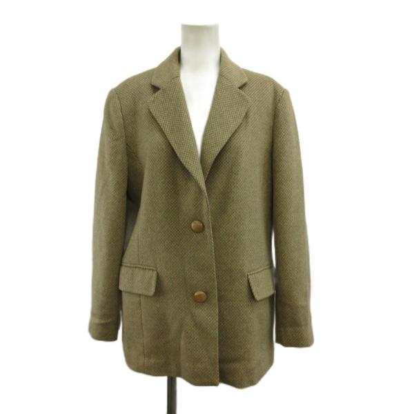 リゲル RIGEL テーラードジャケット 上着 カシミヤ 13 ベージュ 織り柄 ノッチドラペル 長袖 /PP ■ECB004 レディース【表記サイズ】13【実寸サイズ】肩幅：約41cm　身幅：約56cm　着丈：約67cm　袖丈：約56cm...