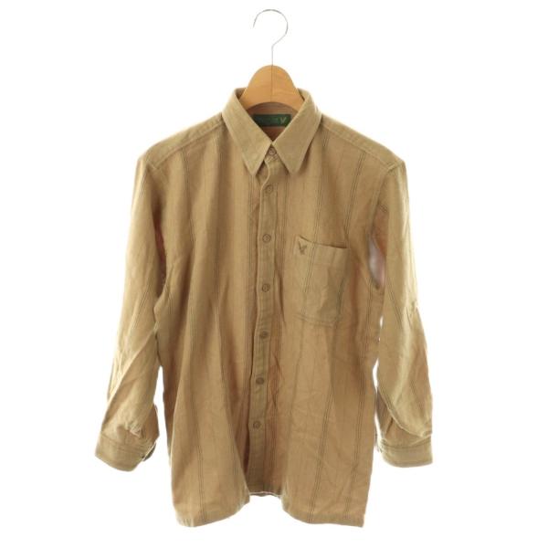 ライルアンドスコット Lyle&amp;Scott CLUB L/S ストライプ シャツ 長袖 M ベージュ /HS ■ECC004 メンズ【表記サイズ】M【実寸サイズ】肩幅：42.5cm　身幅：47cm　着丈：65cm　袖丈：49cm　　...