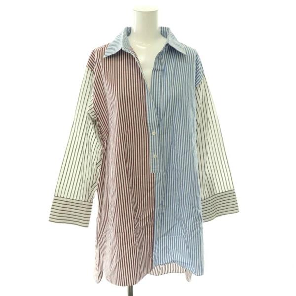 ザラ ZARA シャツ ブラウス ストライプ 長袖 S マルチカラー /HS ■ECC004 レディース【ブランド】ザラ ZARA【表記サイズ】S【実寸サイズ】肩幅：45cm　身幅：54cm　着丈：88.5cm　袖丈：51cm　　【素材】綿...
