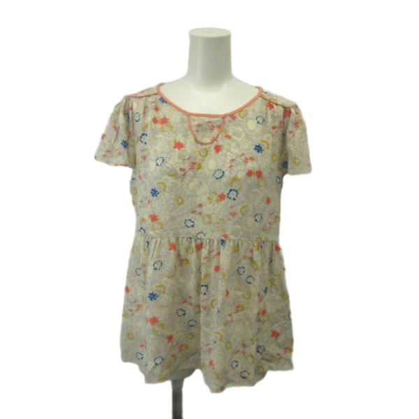 キャシャレル cacharel シャツ ブラウス カットソー 絹 シルク 38 マルチカラー 花柄 ラウンドネック 半袖 /KK ■ECB001 レディース【ブランド】キャシャレル cacharel【表記サイズ】38【実寸サイズ】肩幅：32...