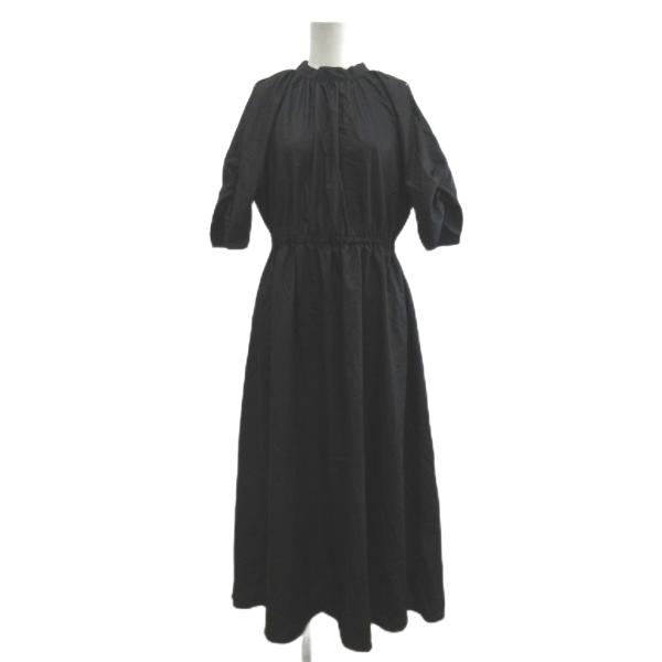 未使用品 グレイル GRL ロングワンピース L 黒 ブラック ギャザーネック 七分袖 ウエストゴム /YU レディース【ブランド】グレイル GRL【表記サイズ】L【実寸サイズ】身幅：40cm　着丈：119cm　ゆき丈：50cm　　【素材】...