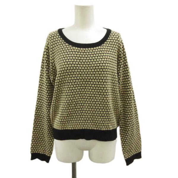 N.Natural Beauty Basic N.ナチュラルビューティーベーシック ニット セーター M ベージュ 黒 ブラック ドット柄 ラウンドネック 長袖【ブランド】N.Natural Beauty Basic N.ナチュラルビューテ...