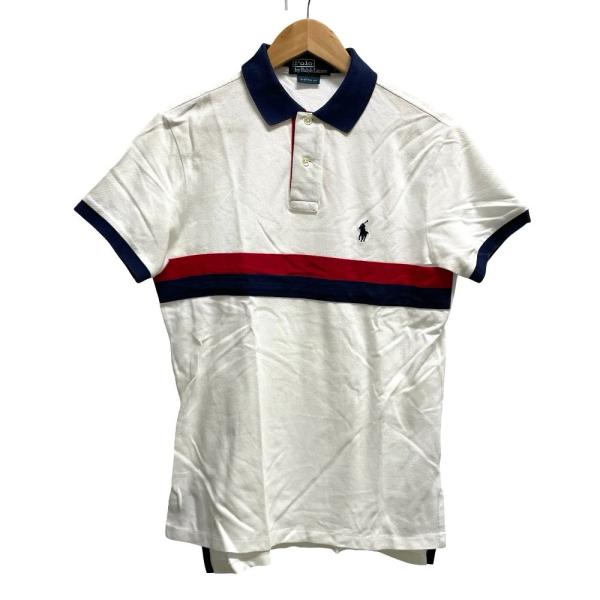 ポロ バイ ラルフローレン Polo by Ralph Lauren ポロシャツ 半袖 ボーダー切替 CUSTOM FIT S 白 ホワイト 綿 100% /TD ■ECD004【ブランド】ポロ バイ ラルフローレン Polo by Ral...