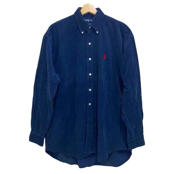 ラルフローレン RALPH LAUREN ボタンダウンシャツ コーデュロイ  BLAIRE 刺繍ロゴ オーバー M  紺 ネイビー コットン /OL ■ECD004 メンズ【ブランド】ラルフローレン RALPH LAUREN【表記サイズ】M...