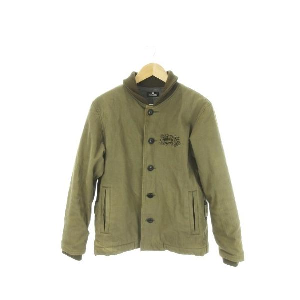 サブサエティ SUBCIETY ファラオコート ジャケット 上着 M 緑 グリーン カーキ プリント ヘリンボーン /MN9 ■ECD004 メンズ【ブランド】サブサエティ SUBCIETY【表記サイズ】M【実寸サイズ】肩幅：45cm　身幅...