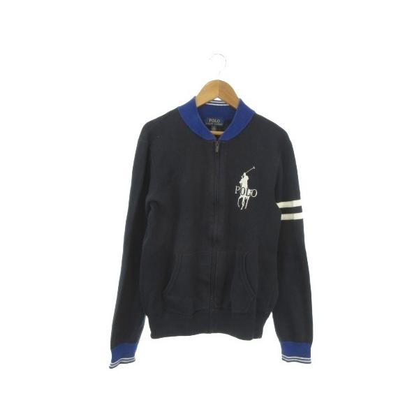 ポロ ラルフローレン POLO RALPH LAUREN ニットカーディガン 子ども服（男の子用） L/G(14-16) 紺 ネイビー 長袖 ロゴ刺繍 ライン入り【ブランド】ポロ ラルフローレン POLO RALPH LAUREN【表記サイ...