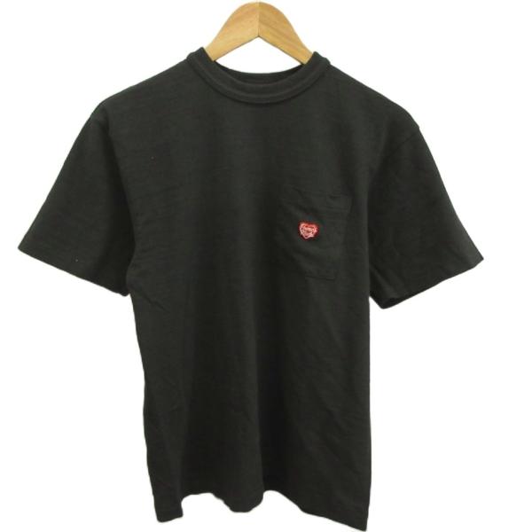 ヒューマンメイド HUMAN MADE Tシャツ M 黒 ブラック 半袖 ラウンドネック 胸ポケット /NP ■ECD004 メンズ【ブランド】ヒューマンメイド HUMAN MADE【表記サイズ】M【実寸サイズ】肩幅：45cm　身幅：46c...