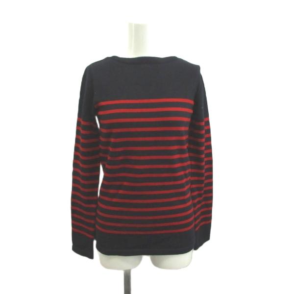 ユニクロ UNIQLO ニット セーター ウール M 黒 ブラック 赤 レッド ストライプ柄 ボートネック 長袖 /MD ■ECA005 レディース【ブランド】ユニクロ UNIQLO【表記サイズ】M【実寸サイズ】肩幅：31cm　身幅：38c...