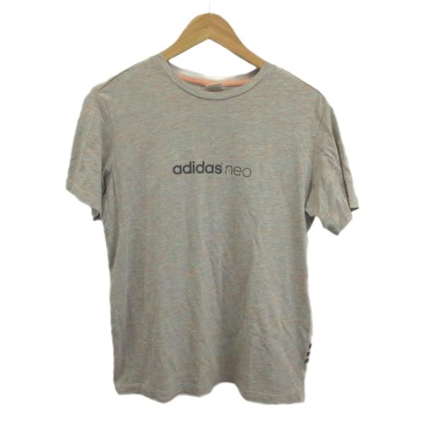 アディダス adidas Tシャツ カットソー L グレー ラウンドネック 半袖 ロゴプリント /MD ■ECA005 レディース【ブランド】アディダス adidas【表記サイズ】L【実寸サイズ】肩幅：42cm　身幅：50cm　着丈：59c...