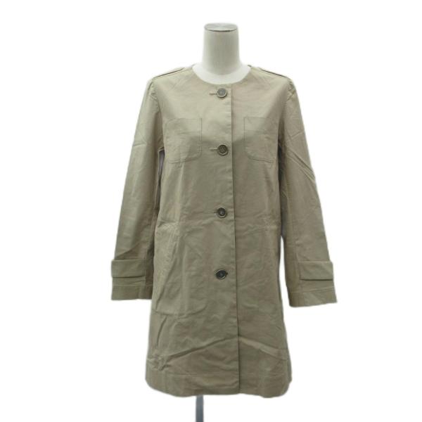アルアバイル allureville ノーカラーコート ロング丈 2 ベージュ /SM35 ■ECA005 レディース【ブランド】アルアバイル allureville【表記サイズ】2【実寸サイズ】肩幅：38cm　身幅：46cm　着丈：87c...