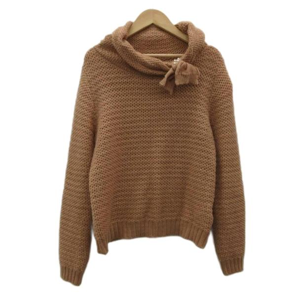 カールパークレーン KarL Park Lane ニット セーター 長袖 フェイクパール M オレンジブラウン /SM38 ■ECA005 レディース【ブランド】カールパークレーン KarL Park Lane【表記サイズ】M【実寸サイズ】...