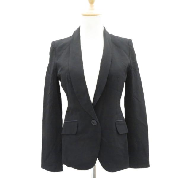 アクアスキュータム AQUASCUTUM テーラードジャケット 上着 ミドル丈 シングルボタン 総裏地 6 黒 ブラック /SM7 ■ECA005 レディース【ブランド】アクアスキュータム AQUASCUTUM【表記サイズ】6【実寸サイズ】...