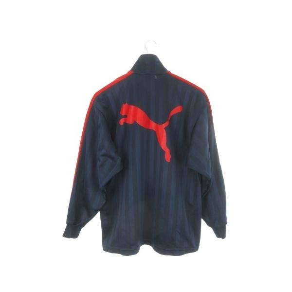 プーマ PUMA トラックジャケット ジャージ スポーツウエア SS 紺 ネイビー 赤 レッド ストライプ柄 立ち襟 長袖 /CK16 ■ECA005 メンズ【ブランド】プーマ PUMA【表記サイズ】SS【実寸サイズ】身幅：55cm　着丈：...