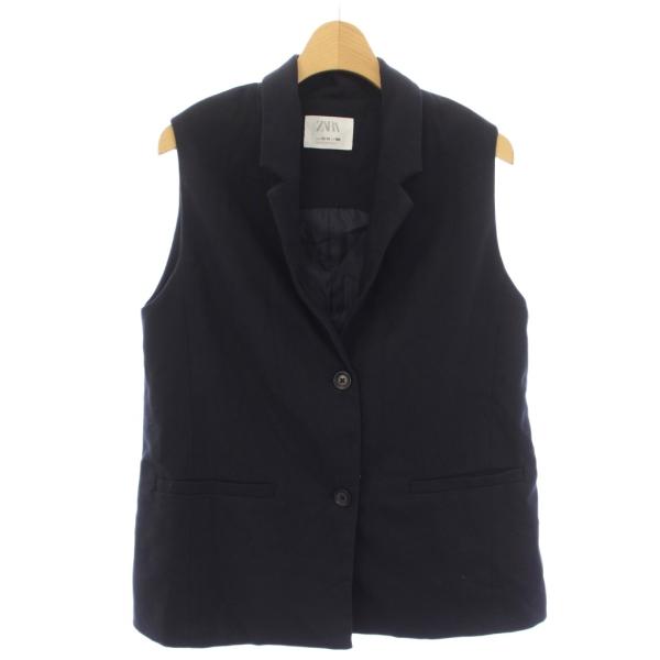 ザラ ZARA ジレ 13-14/164cm 紺 ネイビー ノースリーブ テーラードカラー 無地 /TK ■GY99 キッズ【ブランド】ザラ ZARA【表記サイズ】13-14/164cm【実寸サイズ】身幅：45cm　着丈：61cm　後裾にス...