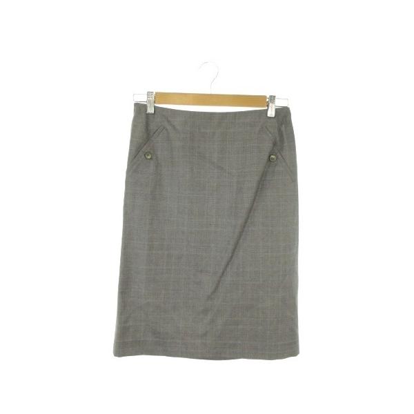 ナルシソロドリゲス Narciso Rodriguez スカート ウール 42 グレー チェック柄 膝丈 ボタン付きデザイン /AO47 ■ECA005 レディース【ブランド】ナルシソロドリゲス Narciso Rodriguez【表記サイ...