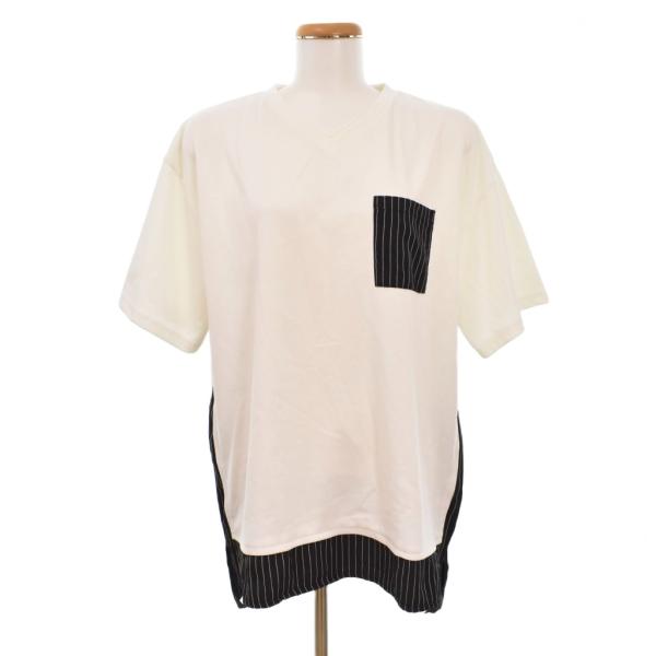 セマンティックデザイン SEMANTIC DESIGN Tシャツ 半袖 Vネック レイヤード L 白 ホワイト ■GY59 レディース【ブランド】セマンティックデザイン SEMANTIC DESIGN【表記サイズ】L【実寸サイズ】肩幅：57...