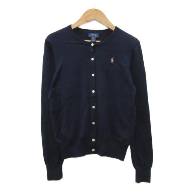 ポロ ラルフローレン POLO RALPH LAUREN ニットカーディガン L/G(12-14) 紺 ネイビー ラウンドネック ミドル丈 ■ECD005 女の子 キッズ【ブランド】ポロ ラルフローレン POLO RALPH LAUREN【...