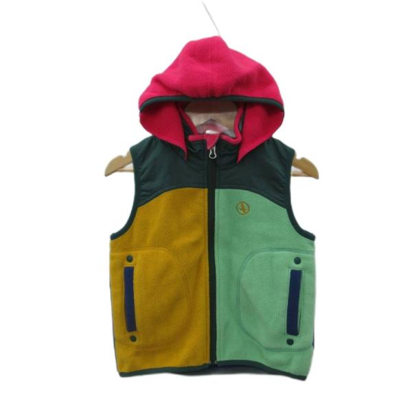 エーグル AIGLE ベスト ジップアップ ミドル丈 120 マルチカラー 緑 グリーン フード付き /HO35 ■GY74 男の子 キッズ【ブランド】エーグル AIGLE【表記サイズ】120【実寸サイズ】身幅：39cm　着丈：42cm　　...