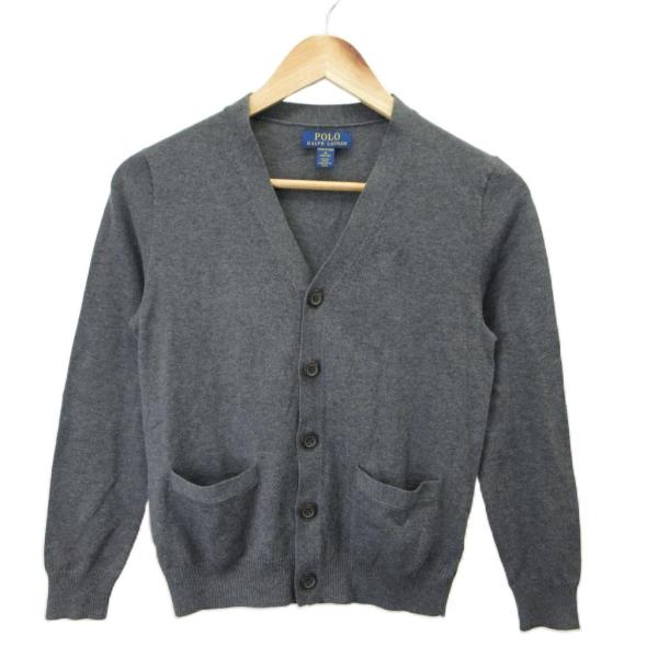 ポロ ラルフローレン POLO RALPH LAUREN カーディガン ニット キッズ 男の子 長袖 Vネック ロゴ 刺繍 M 10-12 ダークグレー【ブランド】ポロ ラルフローレン POLO RALPH LAUREN【表記サイズ】M (...