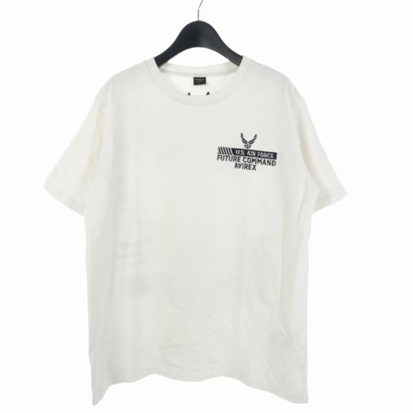 アヴィレックス AVIREX EMB TEE FUTURE COMMAND Tシャツ カットソー 半袖 L オフホワイト 6113282 メンズ【ブランド】アヴィレックス AVIREX【表記サイズ】L【実寸サイズ】肩幅：46cm　身幅：53...