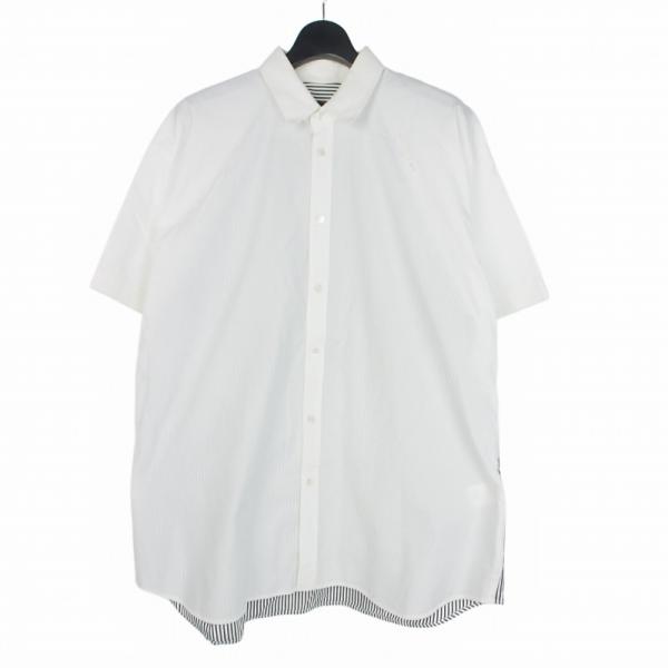 ドレスドアンドレスド DRESSEDUNDRESSED 2重袖 切替チェック シャツ 半袖 4 ホワイト ブラック 白 黒 メンズ【ブランド】ドレスドアンドレスド DRESSEDUNDRESSED【表記サイズ】4【実寸サイズ】肩幅：58cm...