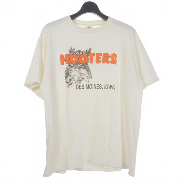90s vintage HOOTERS フーターズ アドバタイジング Tシャツ 半袖 XL 白 ホワイト メンズ【表記サイズ】XL【実寸サイズ】肩幅：58cm　身幅：59cm　着丈：70cm　袖丈：21cm　　【素材】コットン100％【色】...