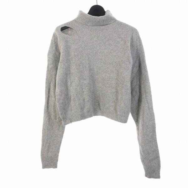 アリーズ Aries ハイネックニット セーター ウール M グレー FPAR20014 レディース【表記サイズ】M【実寸サイズ】肩幅：48cm　身幅：46cm　着丈：45.5cm　袖丈：67cm　　【素材】ウール100％【色】グレー　※照...