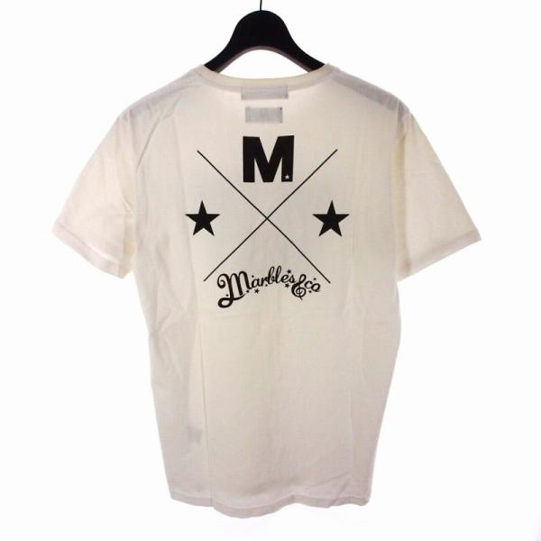 エム M × マーブルス marbles BD Jersey T-Shirt Tシャツ カットソー 半袖 L ホワイト 白 メンズ【ブランド】エム M【表記サイズ】L【実寸サイズ】肩幅：44cm　身幅：50cm　着丈：69cm　袖丈：22c...
