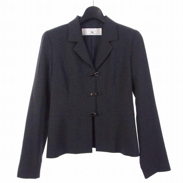 カールラガーフェルド KARL LAGERFELD テーラードジャケット ブレザー 38 グレー レディース【ブランド】カールラガーフェルド KARL LAGERFELD【表記サイズ】38【実寸サイズ】肩幅：41cm　身幅：46cm　袖丈：...