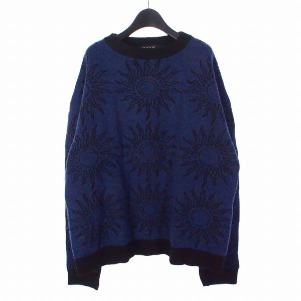 シュープ SHOOP TRIBAL SUN JUMPER ニット セーター L ネイビー 紺 メンズ【表記サイズ】L【実寸サイズ】肩幅：71cm　身幅：65cm　着丈：68cm　袖丈：59cm　　【素材】毛90％　ナイロン10％【色】ネイビ...