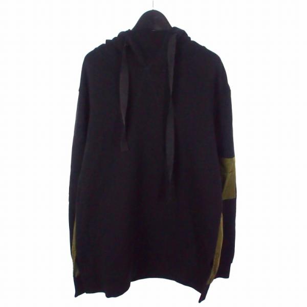 アンタイトルミックスドメディア untitled mixed media 切替パーカー フーディ M ブラック/カーキ メンズ【表記サイズ】M【実寸サイズ】肩幅：51cm　身幅：58cm　着丈：75cm　袖丈：65cm　　【素材】前身頃 コ...