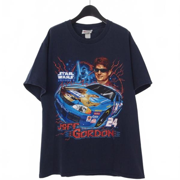 ヴィンテージ VINTAGE 90S STAR WARS Episode1 スターウォーズ 両面プリントTシャツ 半袖カットソー L ネイビー 紺 メンズ【ブランド】ヴィンテージ VINTAGE【表記サイズ】L【実寸サイズ】肩幅：52cm　...