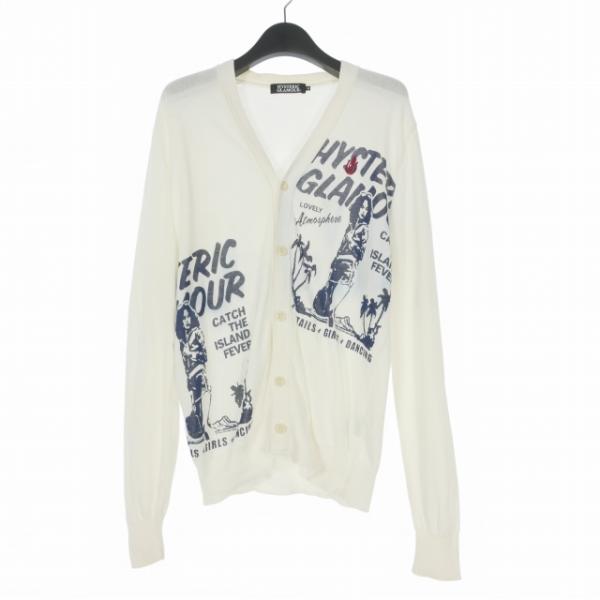 ヒステリックグラマー HYSTERIC GLAMOUR ガールプリント コットンカーディガン 長袖 M オフホワイト 白 0242ND03 メンズ【ブランド】ヒステリックグラマー HYSTERIC GLAMOUR【表記サイズ】M【実寸サイズ...
