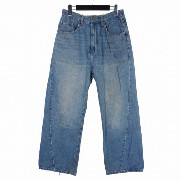 ノースオムブルー nothomme blue バギーデニム ジーンズ パンツ S インディゴ 22TMK010 メンズ【表記サイズ】S【実寸サイズ】ウエスト：76cm　もも幅：27cm　裾幅：25cm　股上：34cm　股下：68cm　　【素...