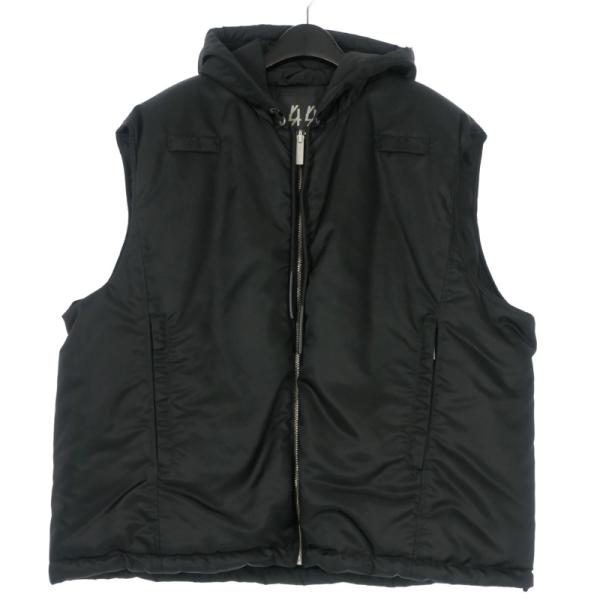 未使用品 フォーティーフォーレーベルグループ 44 LABEL GROUP PADDED VEST BOMBER NYLON リバーシブル パデッドベスト 48 ブラック 黒 メンズ【表記サイズ】48【実寸サイズ】身幅：72cm　着丈：72...