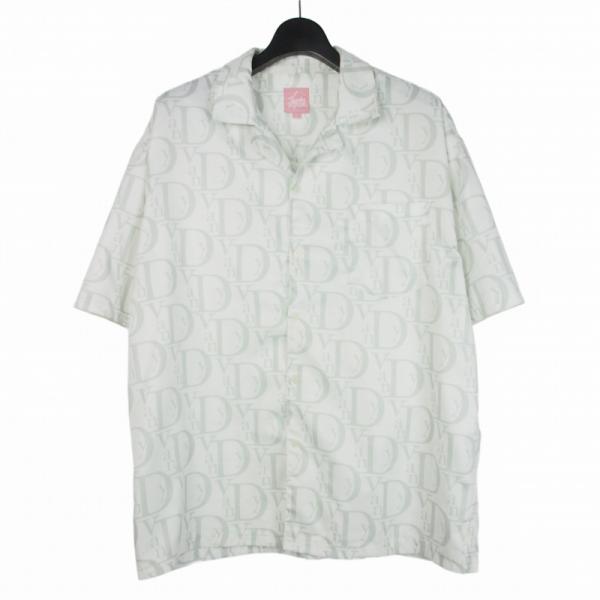 ヴァンディーザピンク Vandy The Pink VIOR HAWAIIAN SHIRTS 総柄 ハワイアンシャツ 長袖 L ホワイト 白 メンズ【表記サイズ】L【実寸サイズ】肩幅：55cm　身幅：60cm　着丈：73cm　袖丈：25cm...