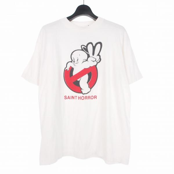 未使用品 セントマイケル SAINTMICHAEL 26SS SAINT HORROR SS T-SHIRT グラフィックプリントTシャツ カットソー 半袖 XL ホワイト 白 SM-MK8-0000-009 メンズ【ブランド】セントマイケ...
