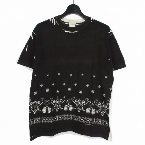 グッドイナフ GOODENOUGH 手刷り バンダナ柄 ペイズリー Tシャツ カットソー 半袖 ブラック ホワイト 黒 白 メンズ【ブランド】グッドイナフ GOODENOUGH【表記サイズ】タグ劣化の為不明【実寸サイズ】肩幅：48cm　身幅...