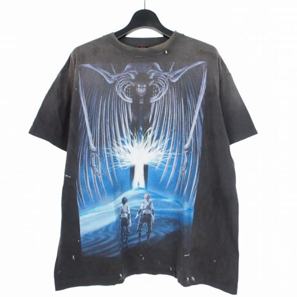 未使用品 セントマイケル SAINTMICHAEL × 進撃の巨人 26SS ATTACK ON TITAN AOT_SS TEE Tシャツ カットソー 半袖 XL ブラック 黒 SM-MK8-0000-C77 メンズ【ブランド】セントマイ...