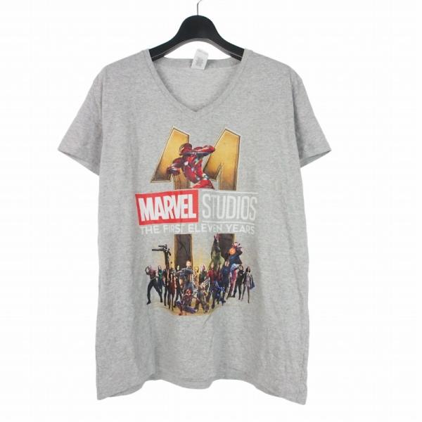 マーベルスタジオ MARVEL STUDIOS The First Ten Years 最初の10年 プリント Tシャツ カットソー 半袖 XL グレー メンズ【表記サイズ】XL【実寸サイズ】肩幅：47cm　身幅：57cm　着丈：71cm　...