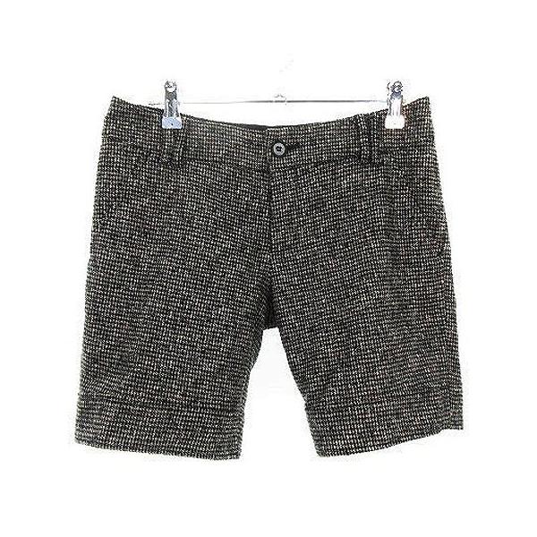 フロムラブスリー FROM LOVE LOVE LOVE ツイード パンツ ショート ショーパン アンゴラ混 総柄 M グレー レディース【表記サイズ】M【実寸サイズ】ウエスト：75cm　もも幅：27cm　裾幅：23cm　股上：21.5cm...