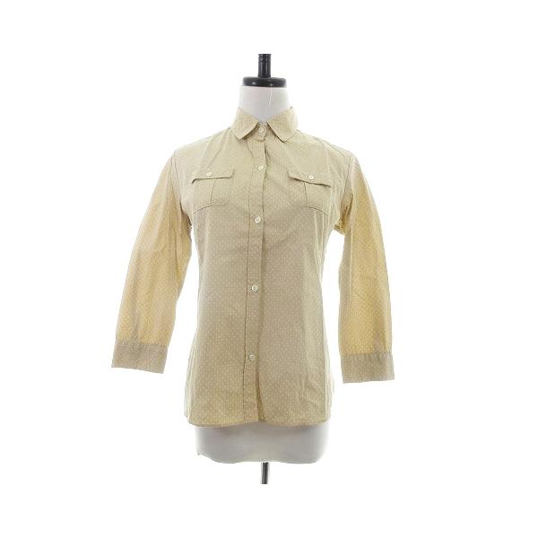 ワークフォーホリデイユナイテッドアローズ シャツ ステンカラー 七分袖 コットン 水玉 ドット 38 ベージュ 白 トップス レディース【ブランド】ワークフォーホリデイユナイテッドアローズ WORK FOR HOLIDAY UNITED A...
