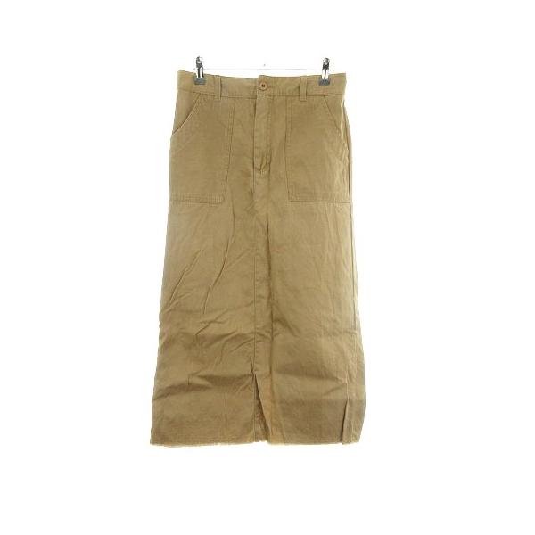 バックナンバー チノ スカート ロング マキシ タイト フリンジ バックスリット 薄手 コットン 無地 M ベージュ ボトムス /PI レディース【ブランド】バックナンバー BACK NUMBER【表記サイズ】M【実寸サイズ】ウエスト：72...