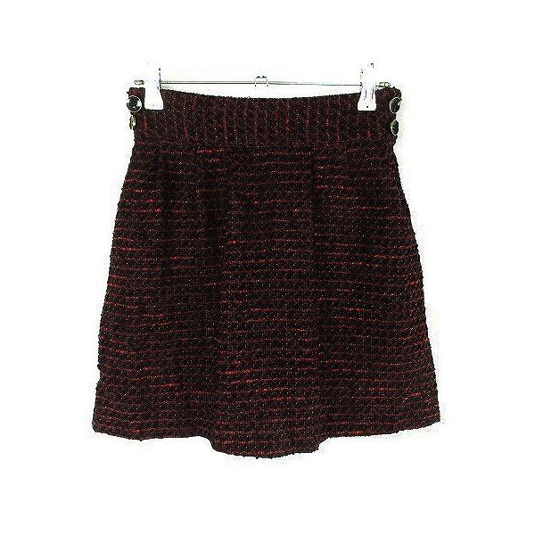 フリーズフレーズ FREE'S PHRASE スカート フレア ミニ サイドファスナー タック 薄手 コットン ツイード S 赤 レッド レディース【ブランド】フリーズフレーズ FREE'S PHRASE【表記サイズ】S【実寸サイズ】ウエス...